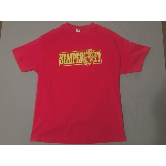 Shirts | Semper Fi Shirt Mens Extra Large Yellow Red Marines Usmc ...
